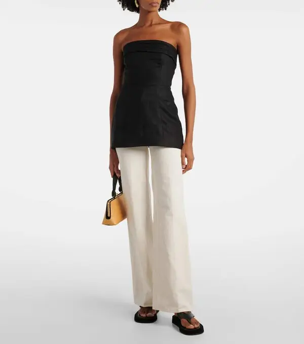 Faithfull The Brand Linen Mini Dress - Black