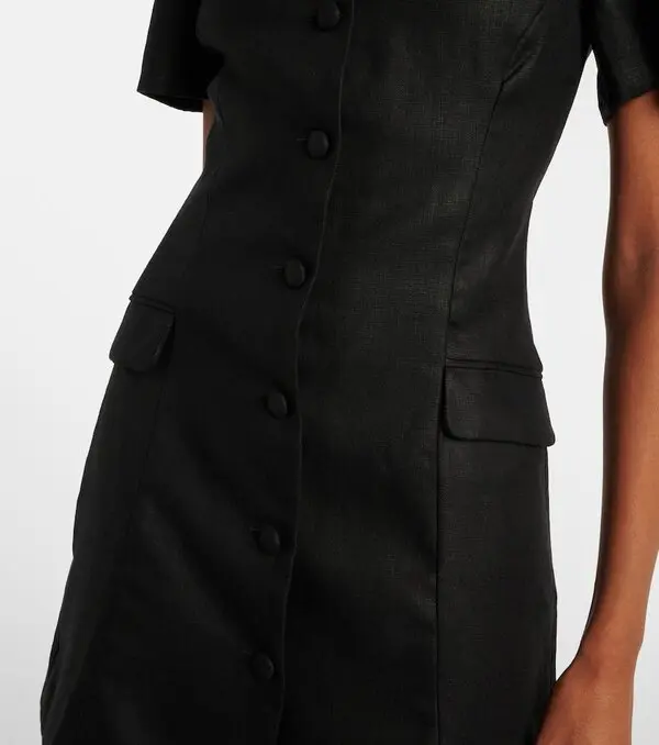 Faithfull The Brand Linen Mini Dress - Black