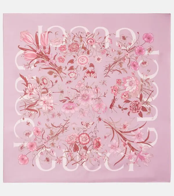 Gucci Gg Shadow Silk Scarf - Pink