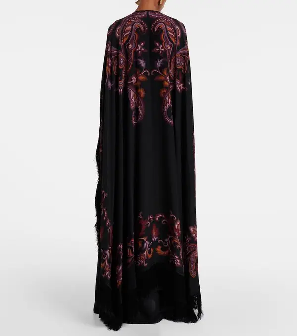 Etro Paisley Caped Silk Gown