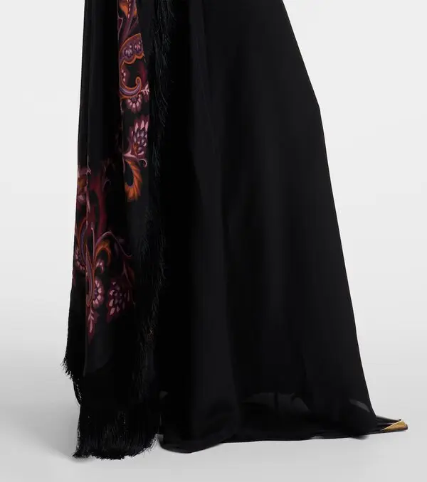 Etro Paisley Caped Silk Gown