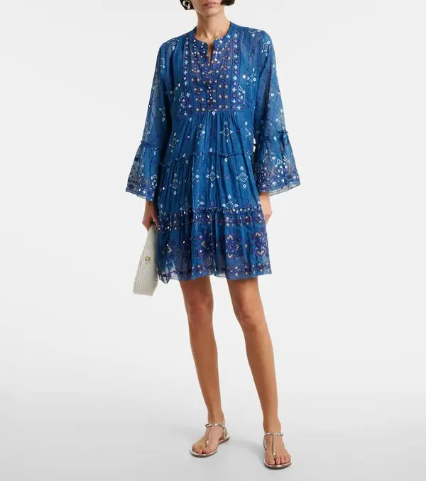JULIET DUNN Printed Mini Dress - Green