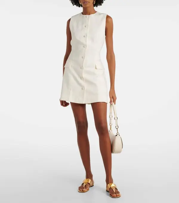 Faithfull The Brand Twill Linen Mini Dress