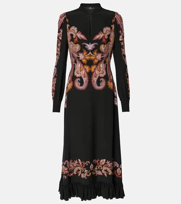 Etro Paisley Silk Midi Dress - Multicoloured