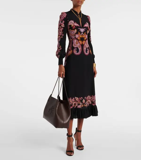 Etro Paisley Silk Midi Dress - Multicoloured
