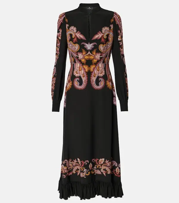 Etro Paisley Silk Midi Dress - Multicoloured
