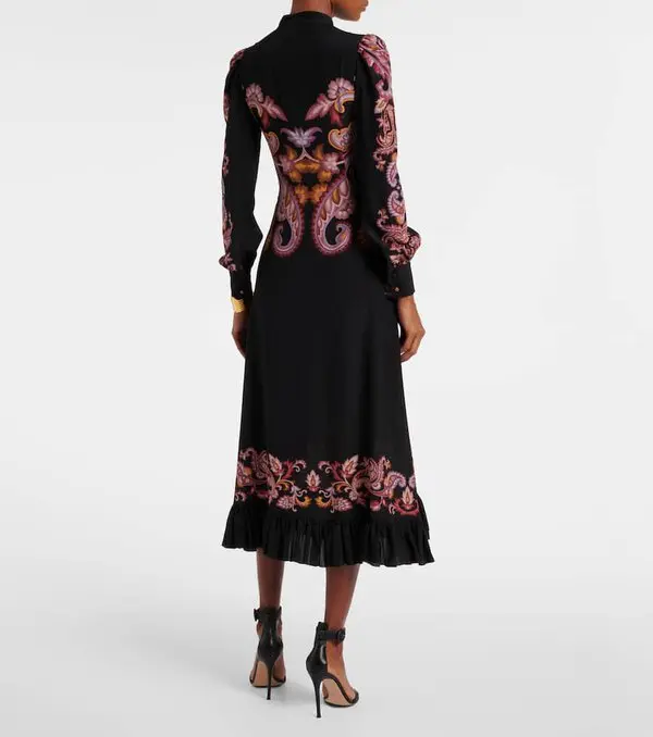 Etro Paisley Silk Midi Dress - Multicoloured
