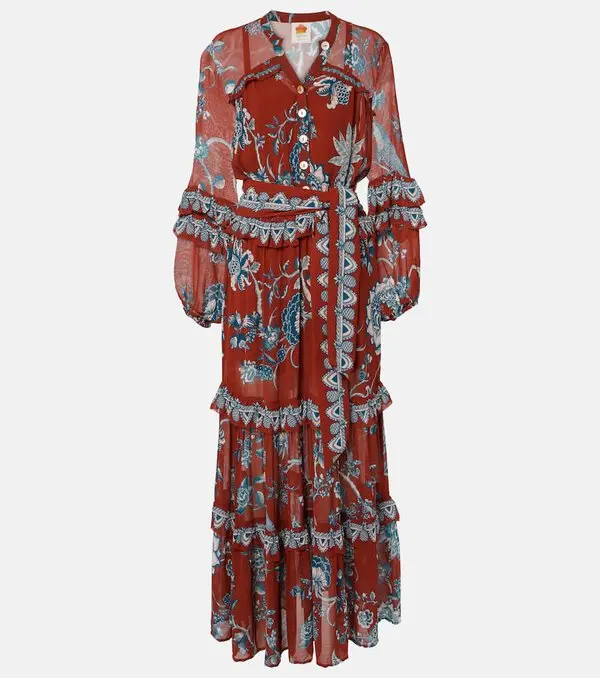 Farm Rio Ainika Tropical Splendor Maxi Dress - Red | Editorialist