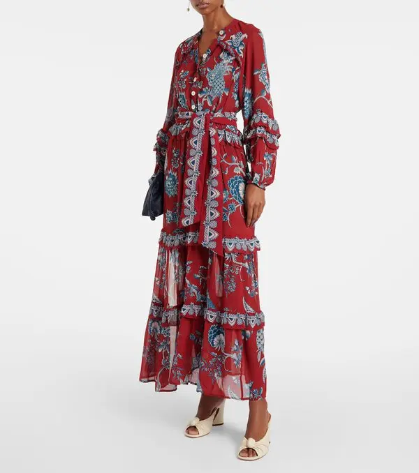 farm rio tropical landing midi dress Tropical Landing cotton-blend midi dress in pink - Farm Rio