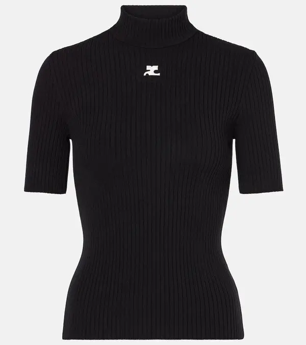 COURREGES Courrèges Ribbed-knit Camisole - Black