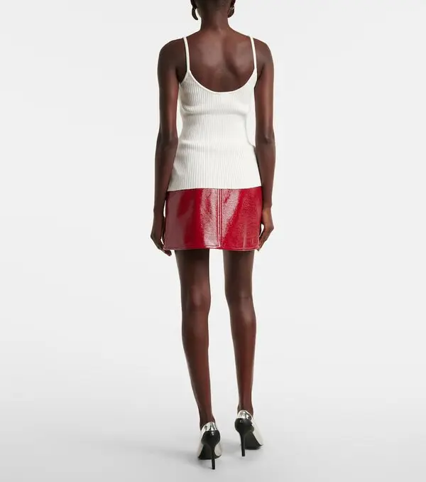 COURREGES Courrèges Reedition Ribbed-knit Top - White
