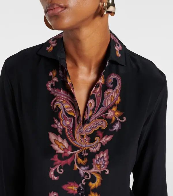 Etro Paisley Print Silk Shirt