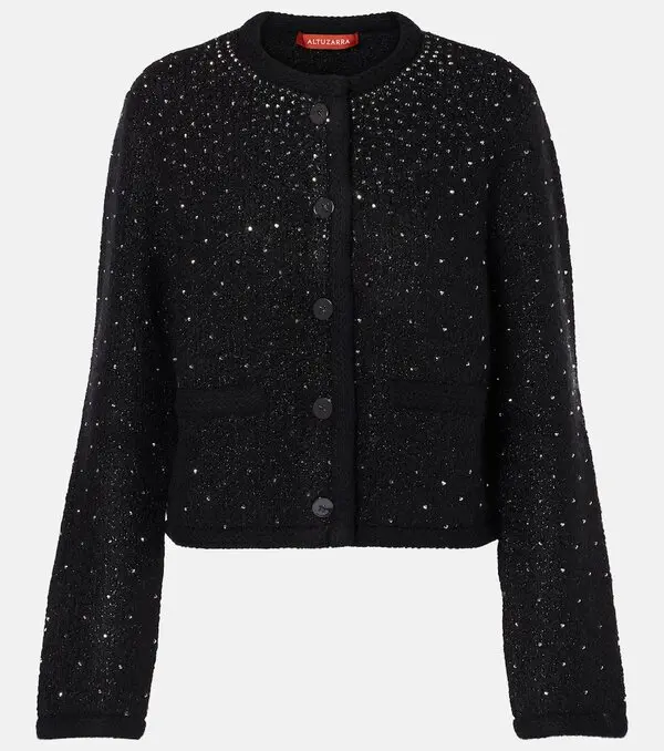 Altuzarra Tina Crystal-embellished Bouclé Jacket