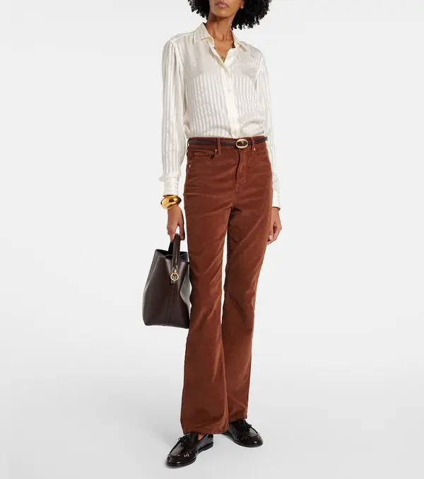 Veronica Beard Cameron Corduroy Flared Pants - Brown