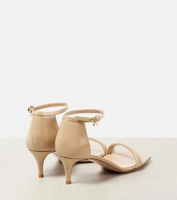 GIANVITO ROSSI Pat 55 Leather Sandals - Beige