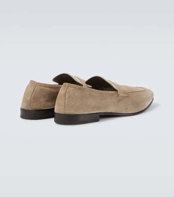 Zegna L'asola Suede Penny Loafers - Beige