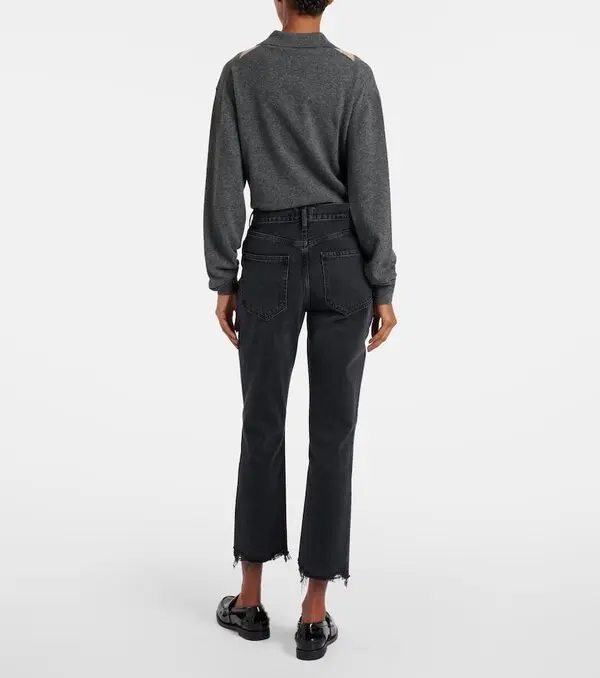 AGOLDE Riley High-rise Cropped Jeans - Black