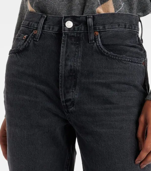 AGOLDE Riley High-rise Cropped Jeans - Black