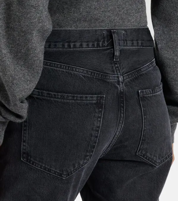 AGOLDE Riley High-rise Cropped Jeans - Black