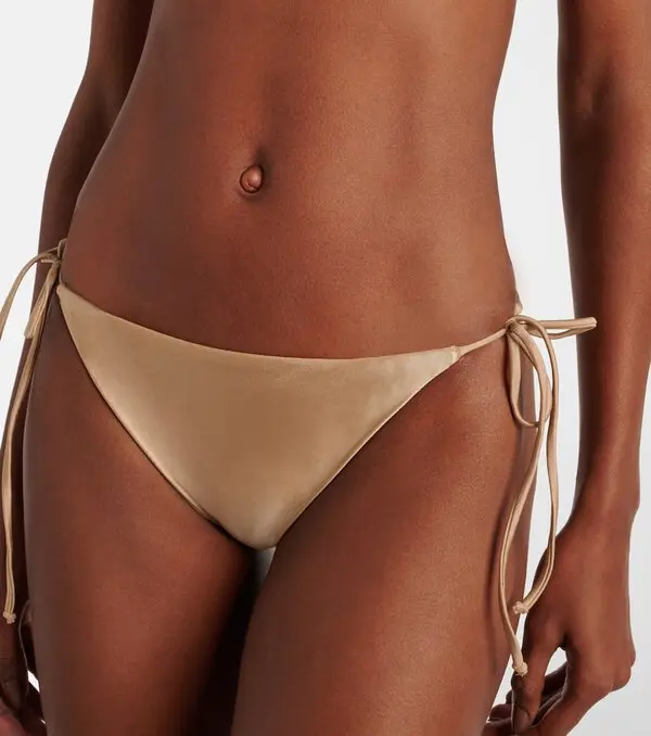 Jade Swim Ties Bikini Bottoms - Grey