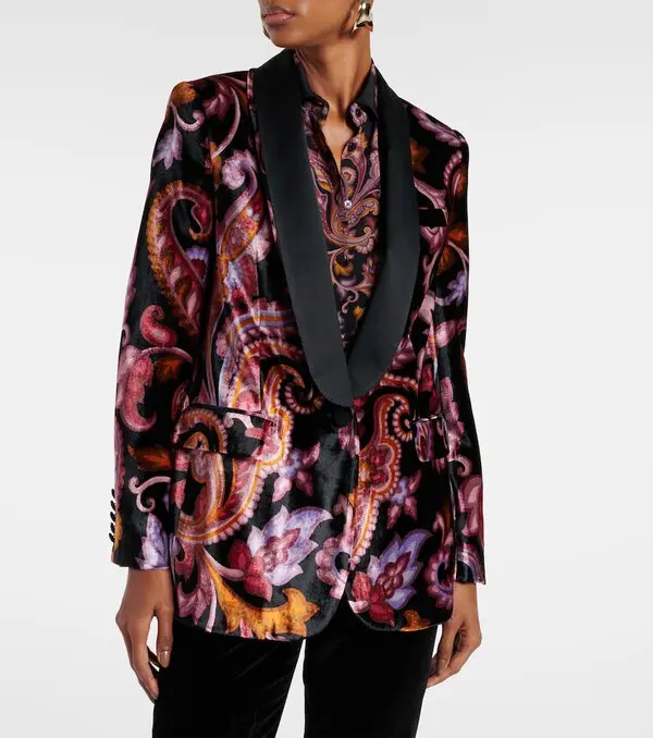 Etro Paisley Velvet Blazer - Multicoloured
