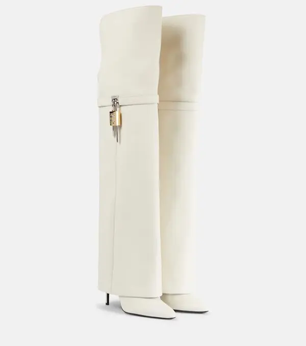 Givenchy Shark Lock Stiletto Over-the-knee Boots - White