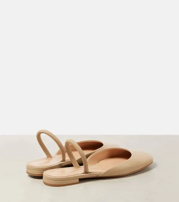 GIANVITO ROSSI Leather Ballet Flats - Beige