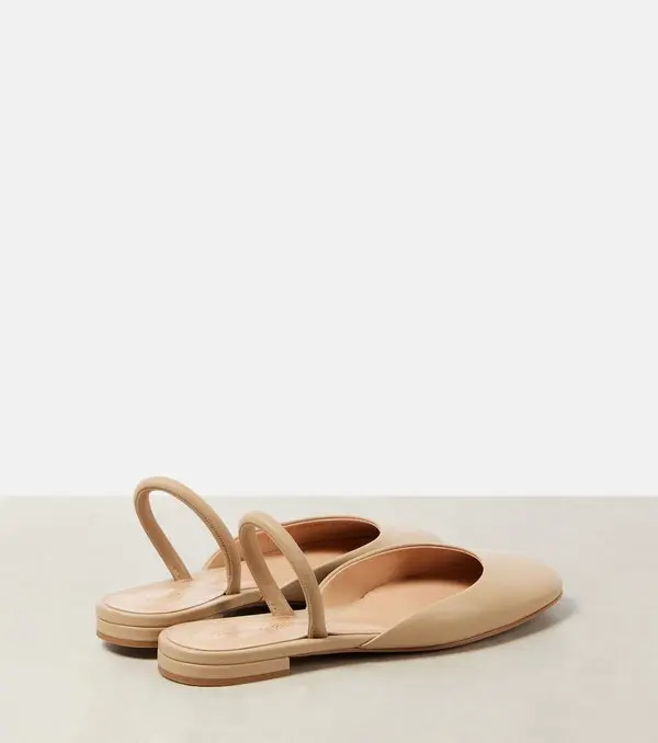 GIANVITO ROSSI Leather Ballet Flats - Beige