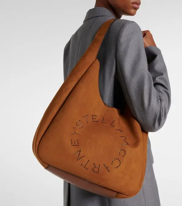 Stella McCartney Logo Faux Suede Tote Bag