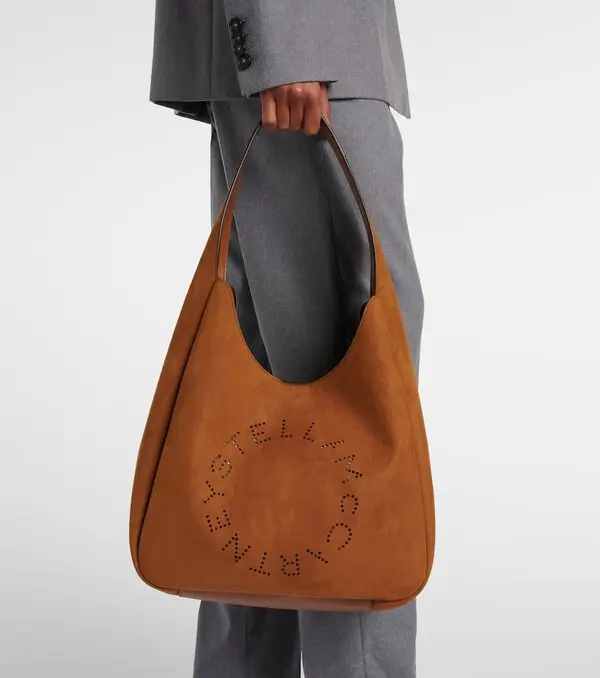 Stella McCartney Logo Faux Suede Tote Bag