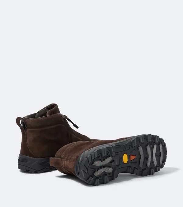 Zegna Triple Stitch Suede High-top Sneakers - Brown