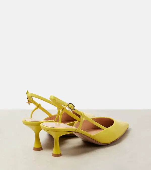 GIANVITO ROSSI Ascent 55 Leather Slingback Pumps - Yellow
