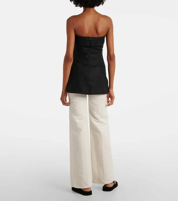 Faithfull The Brand Strapless Linen Top