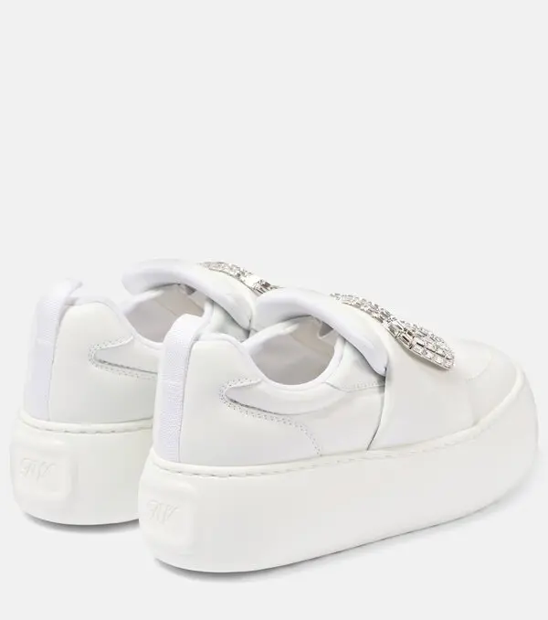 ROGER VIVIER Viv' Up Leather Slip-on Sneakers