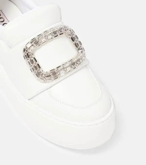 ROGER VIVIER Viv' Up Leather Slip-on Sneakers