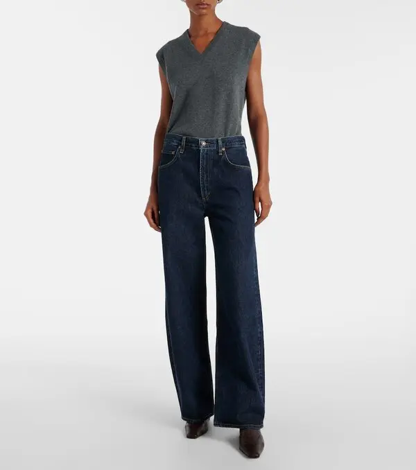 AGOLDE Low Curve Mid-rise Barrel-leg Jeans In Pendulum - Blue