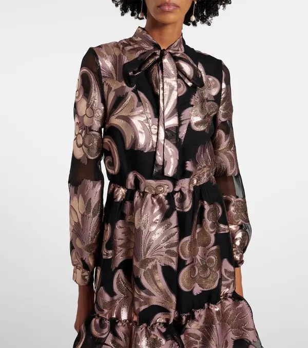 Etro Printed Tie-neck Minidress