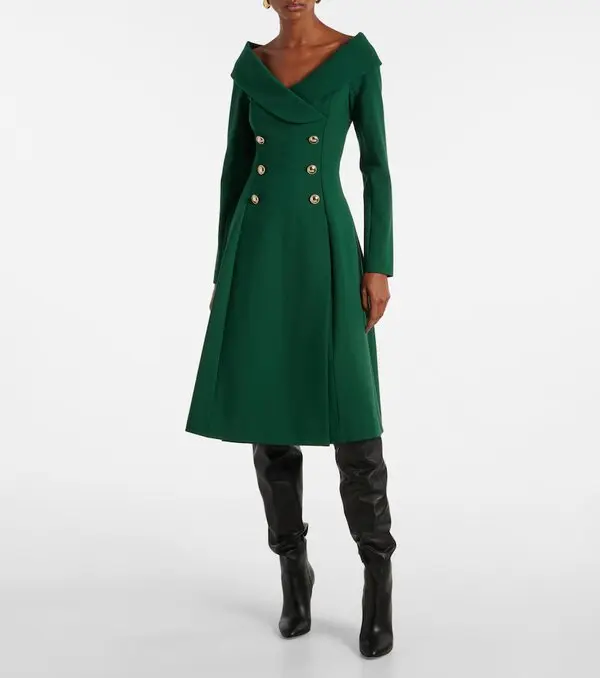 Dorothee Schumacher Off-the-shoulder Midi Dress - Green