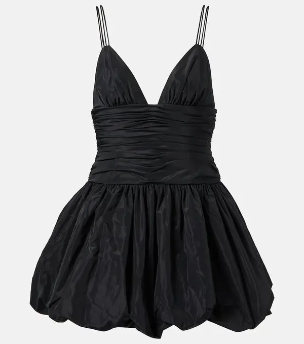 Staud Loren Ruched Minidress - Black