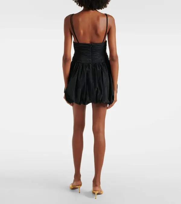 Staud Loren Ruched Minidress - Black