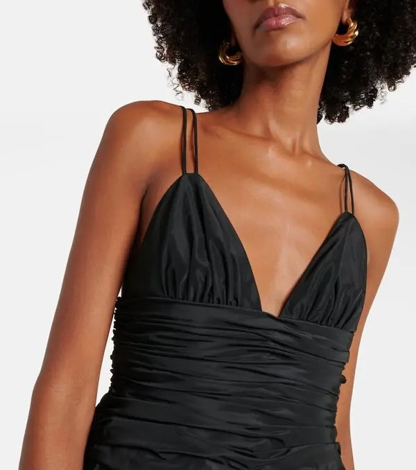 Staud Loren Ruched Minidress - Black