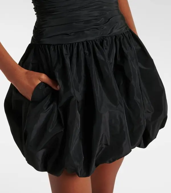Staud Loren Ruched Minidress - Black
