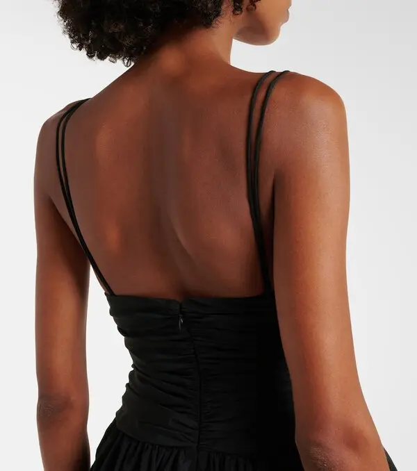 Staud Loren Ruched Minidress - Black