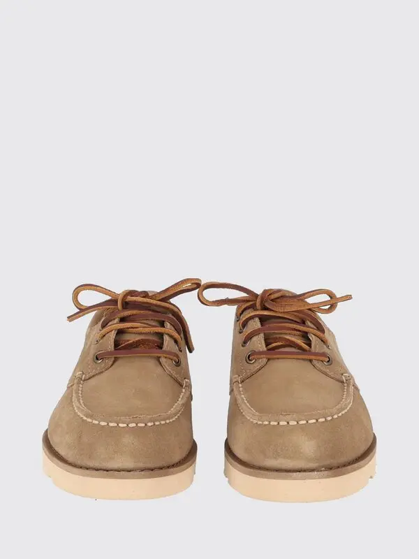 SEBAGO Suede Calfskin Boat Shoes With Laces - Beige