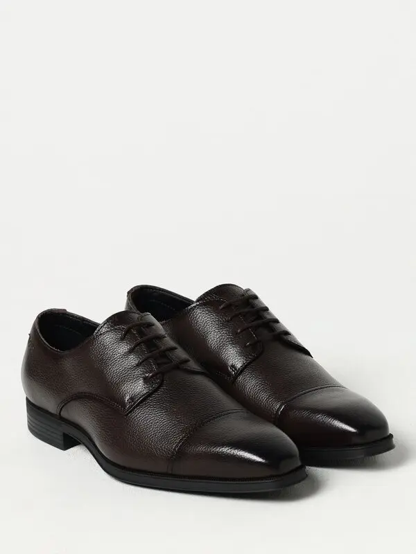 BOSS Leather Brogue Shoes - Brown