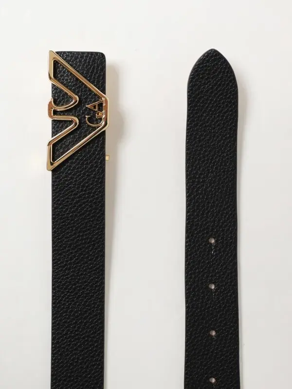 Emporio Armani Grained Faux Leather Belt - Black