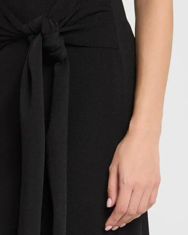 Lapointe Waist-tie Sleeveless Matte Viscose Midi Dress - Black