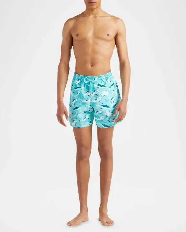 Vilebrequin Shark-print Swim Shorts - Spry Lagoo