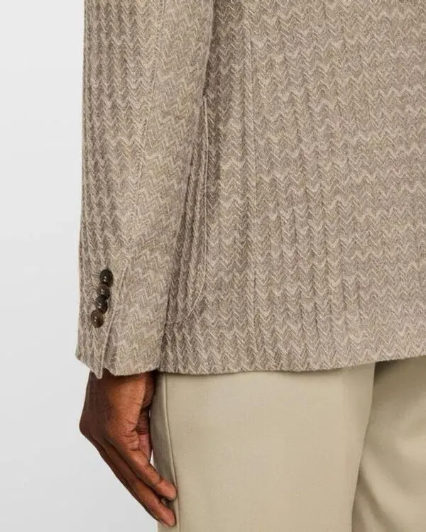 Giorgio Armani Apos;s Cashmere-silk Deconstructed Chevron Blazer
