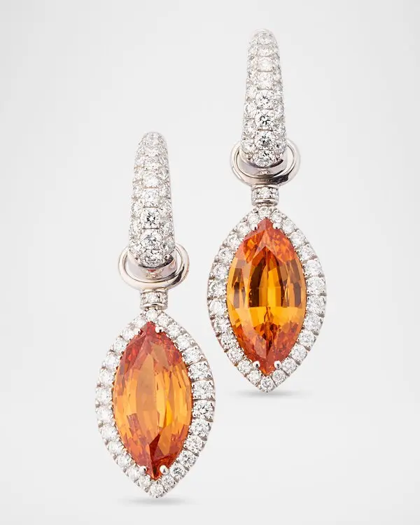 ROBERT ERICH Diamond And Dangle Earrings - Mandarin Garnet